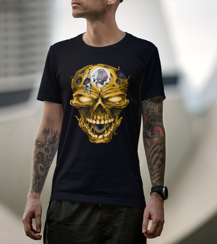 Washington Redskins Skull Emblem With Iconic Native American T-Shirt