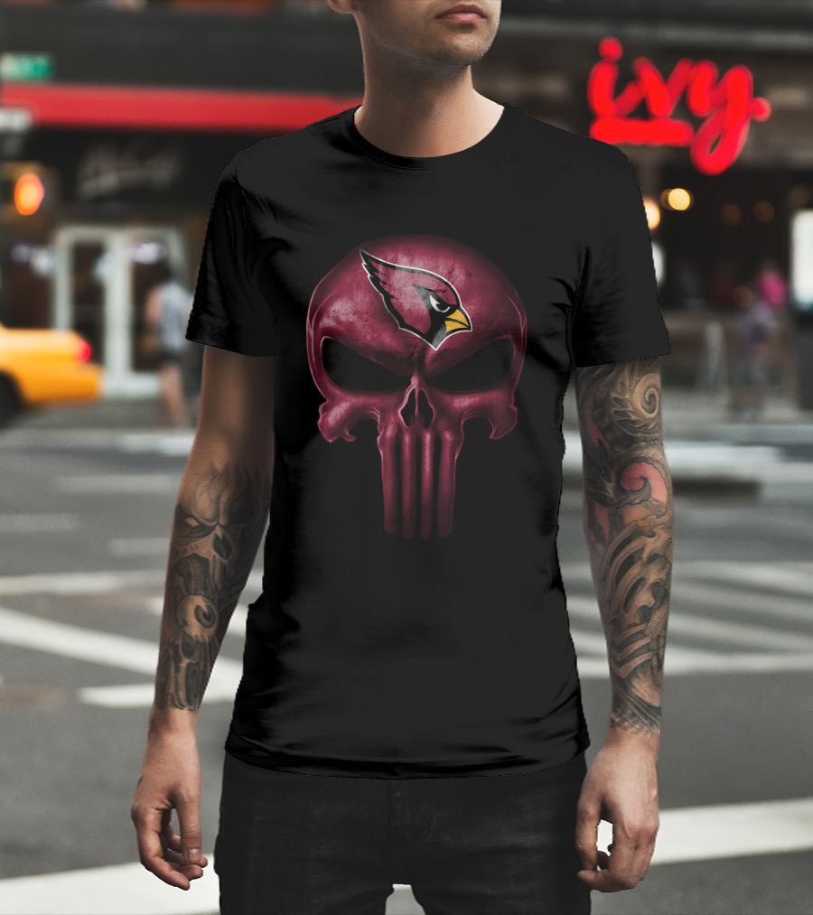 Arizona Cardinals Skull T-Shirt