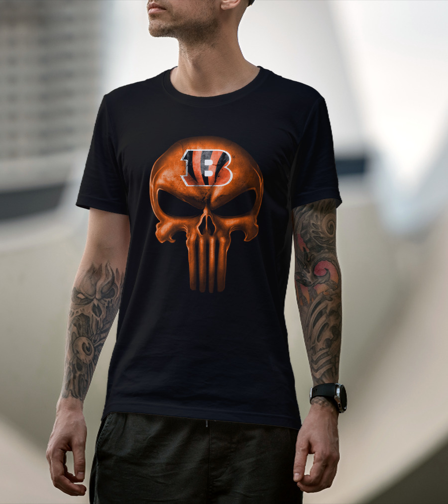 Cincinnati Bengals Skull Logo T-Shirt