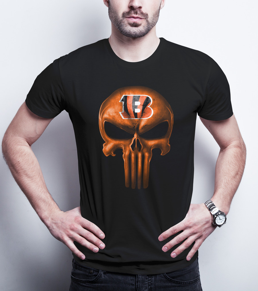 Cincinnati Bengals Skull Logo T-Shirt