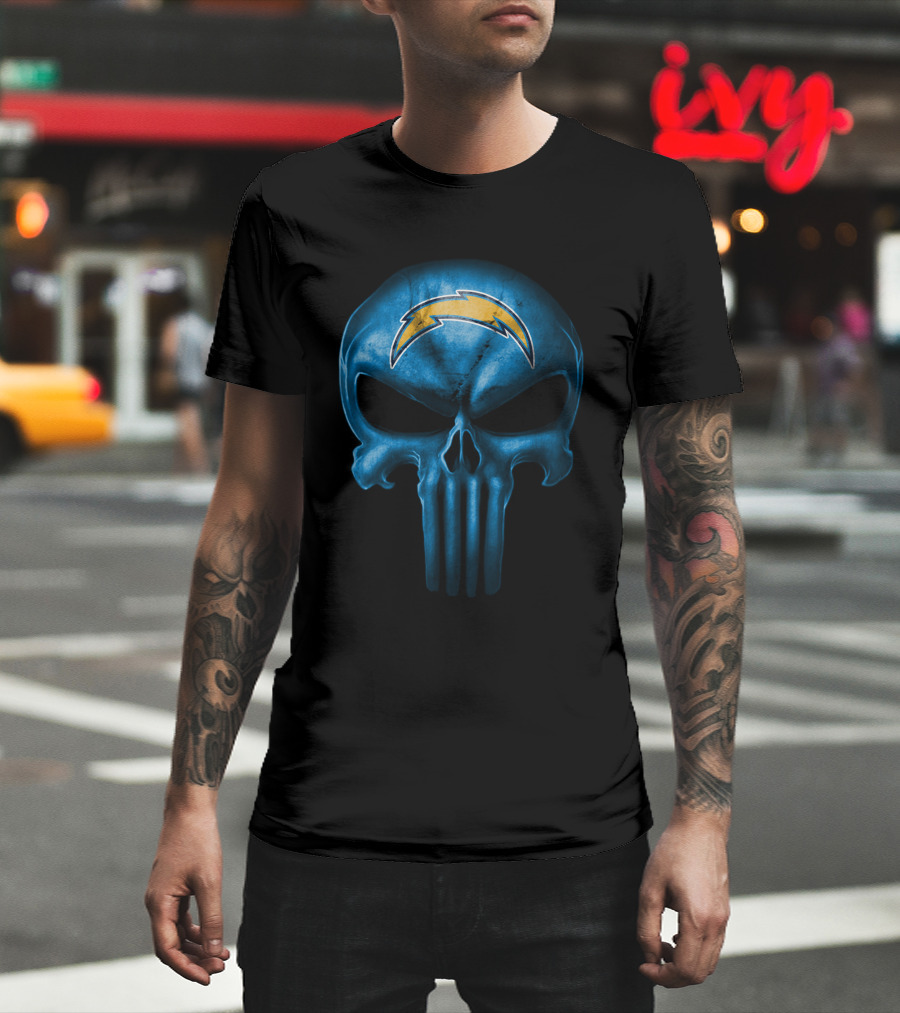 Los Angeles Chargers Skull Logo Fan T-Shirt