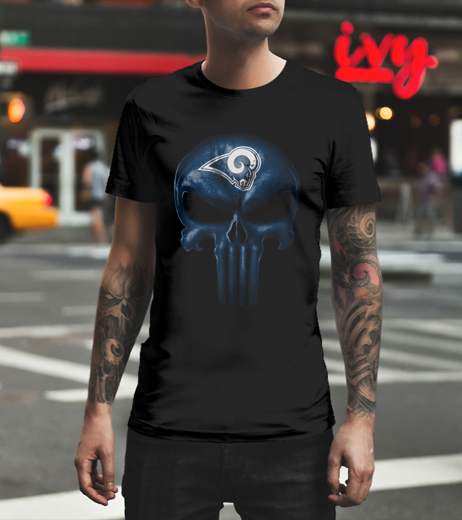 Los Angeles Rams Skull Logo Nfl T-Shirt