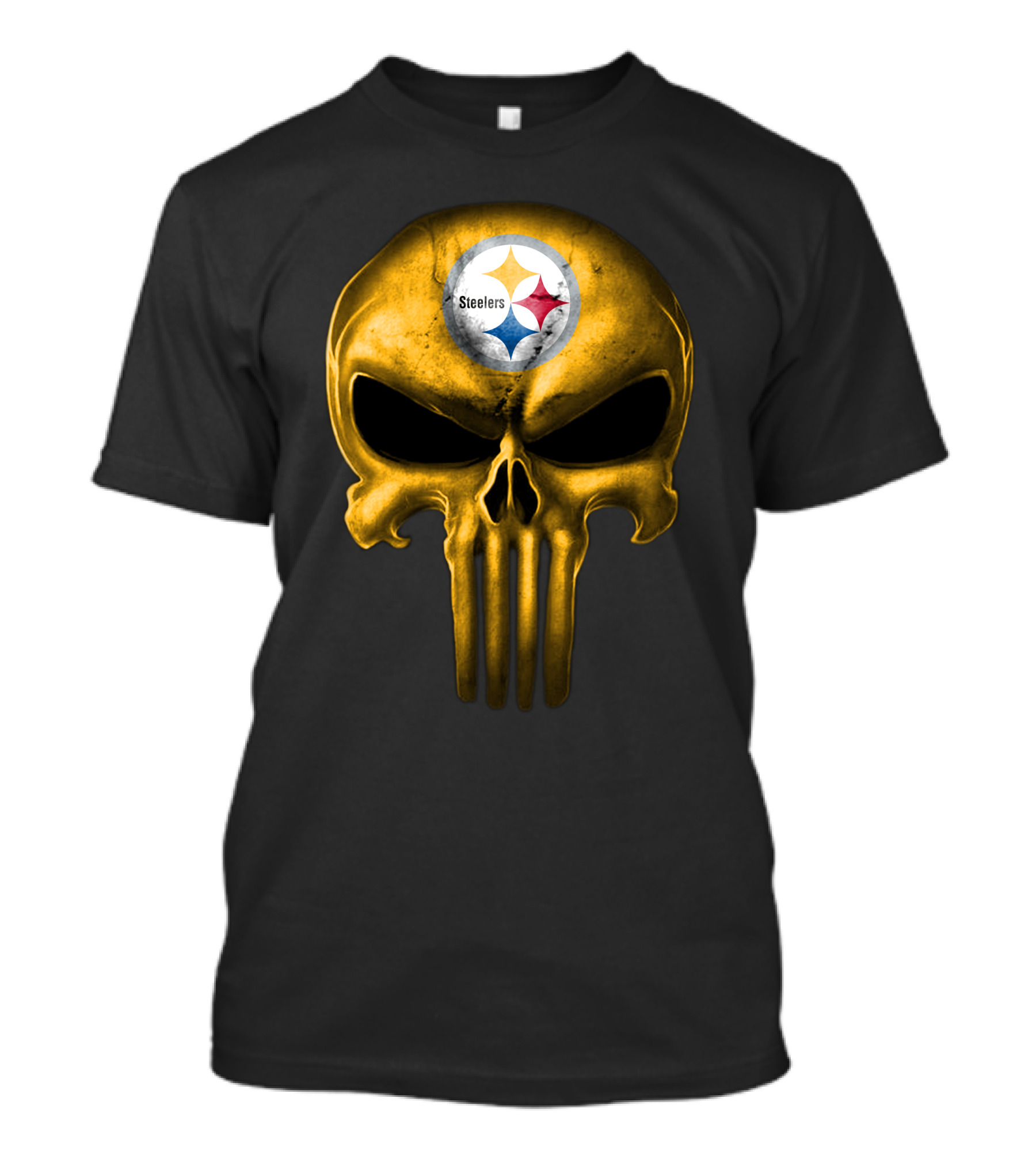 Pittsburgh Steelers Skull Emblem T-Shirt