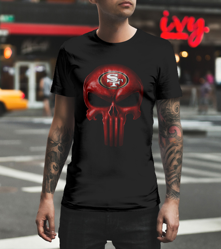 San Francisco 49ers Sf Logo Skull T-Shirt