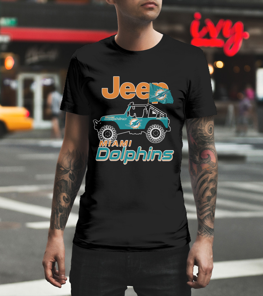 Jeep Miami Dolphins Flag T-Shirt