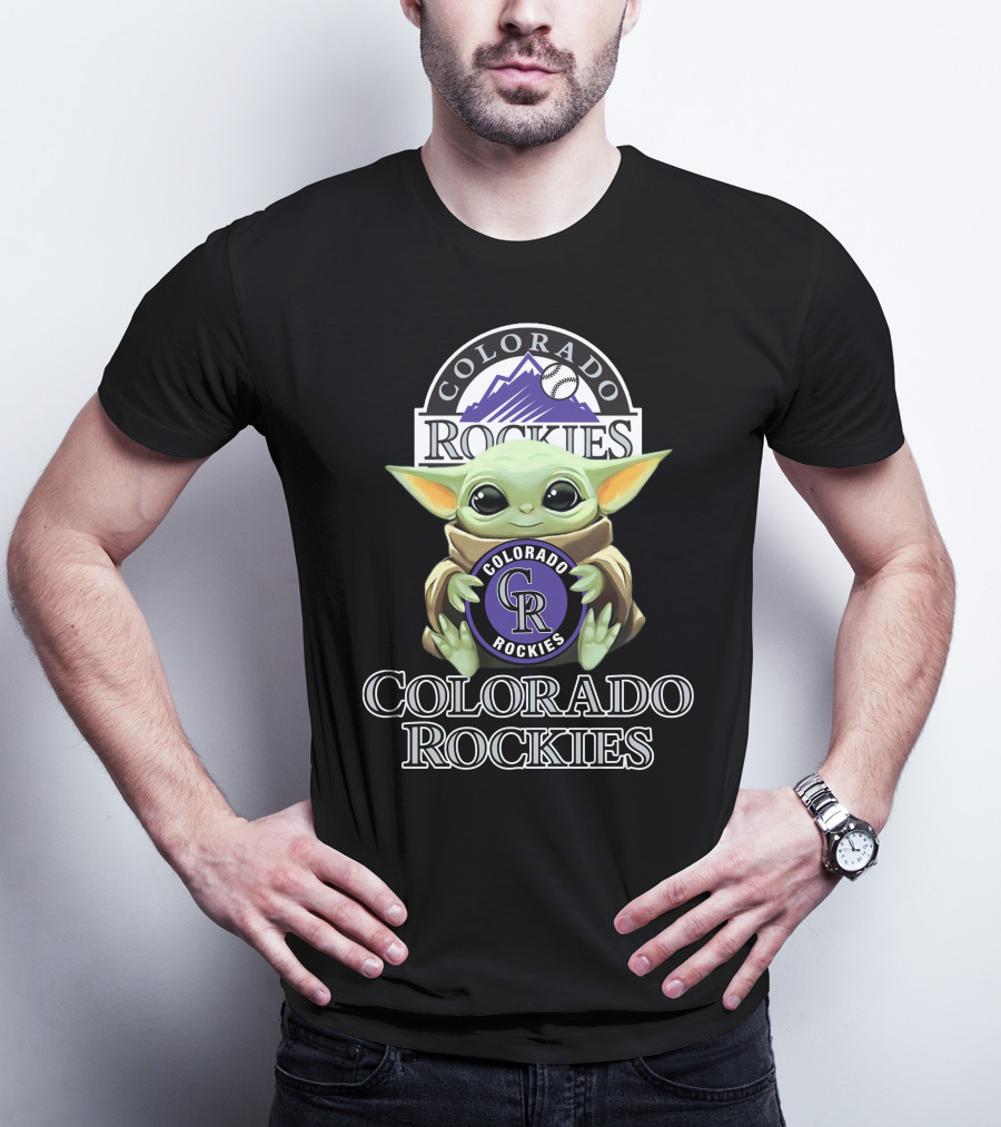 Colorado Rockies Baby Yoda Holding Cr T-Shirt