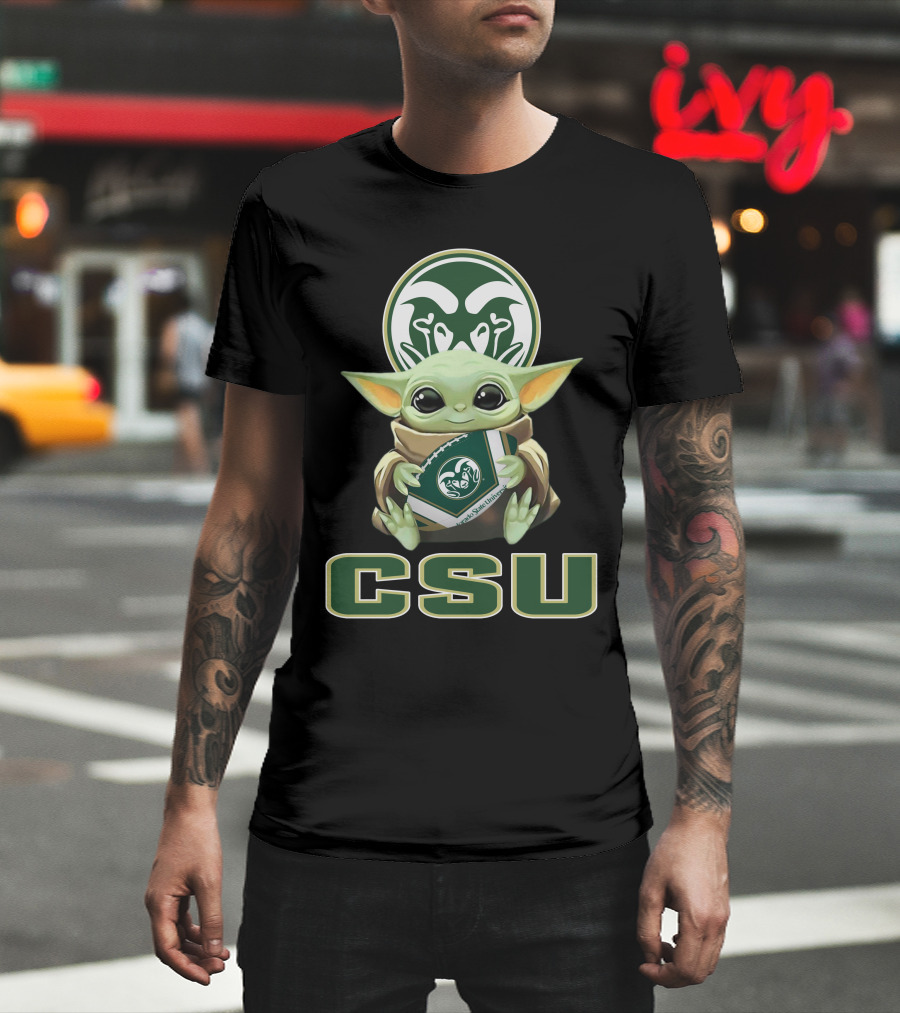Colorado State Rams Csu Baby Yoda Football T-Shirt