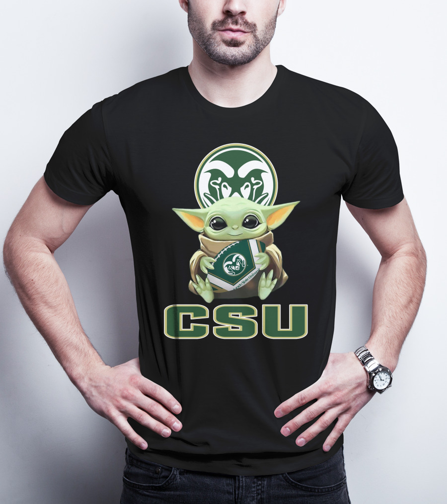 Colorado State Rams Csu Baby Yoda Football T-Shirt