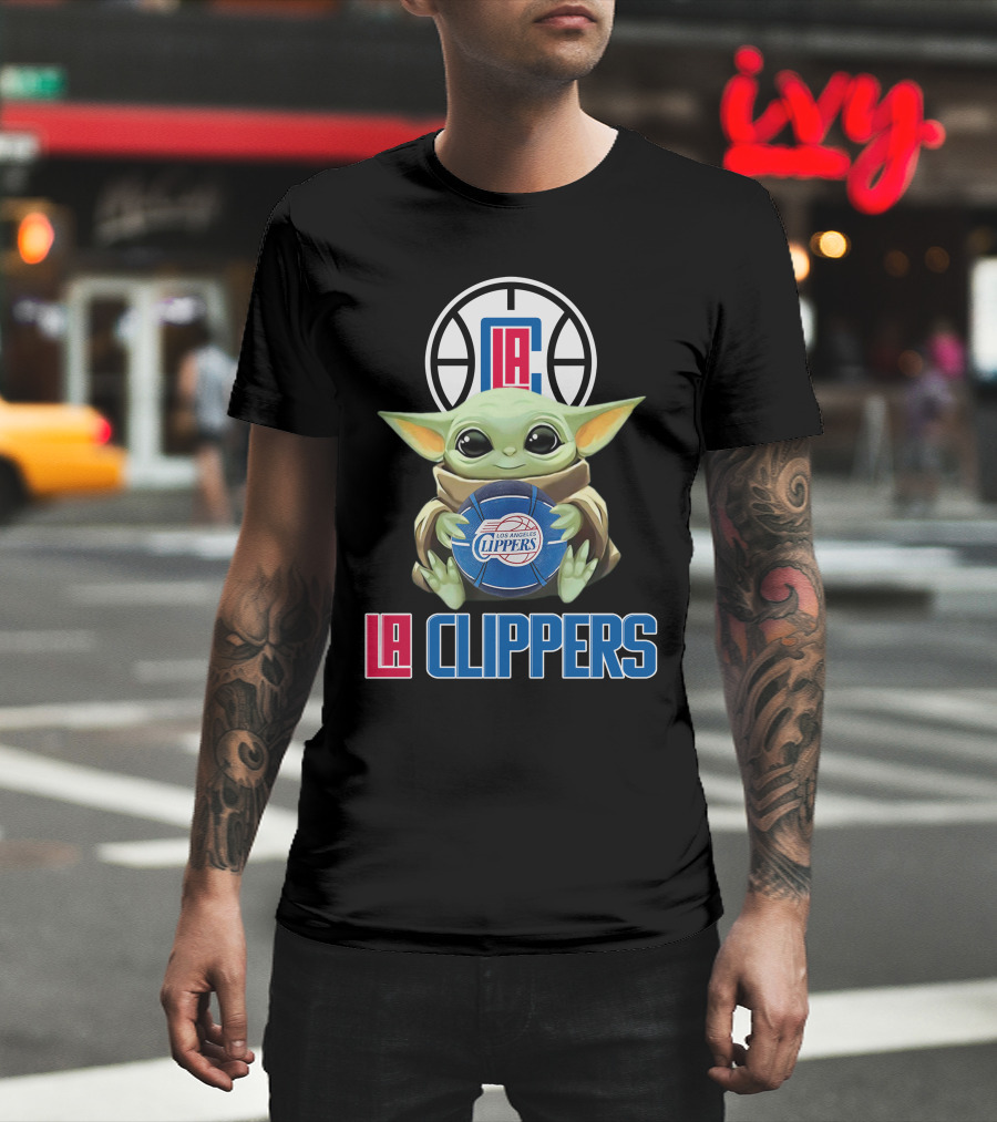 La Clippers Baby Yoda Los Angeles Basketball Fan Gear T-Shirt