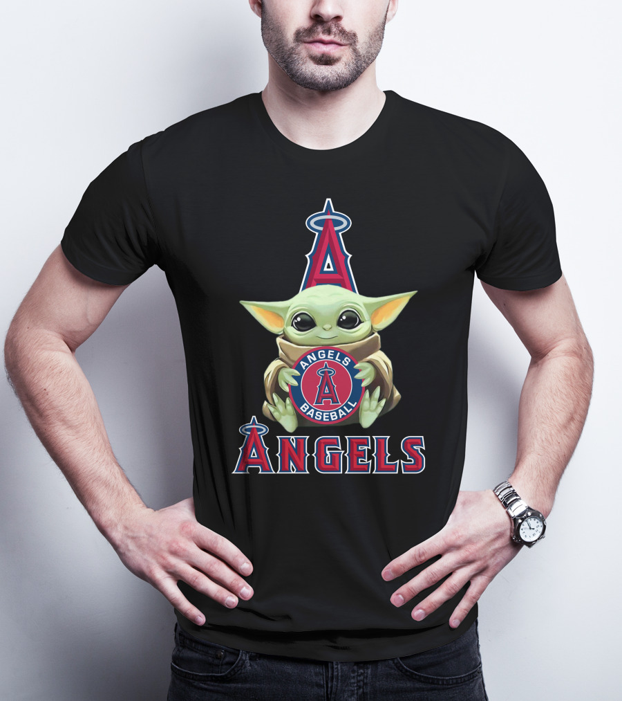 Los Angeles Angels Baseball Baby Yoda T-Shirt