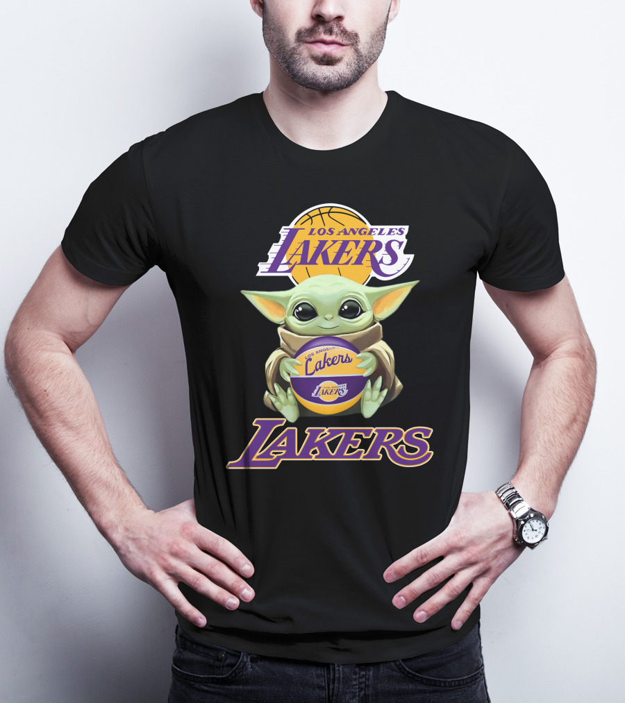 Los Angeles Lakers Baby Yoda Basketball Fan T-Shirt
