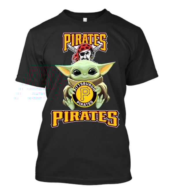 Pittsburgh Pirates Baby Yoda Holding Baseball T-Shirt