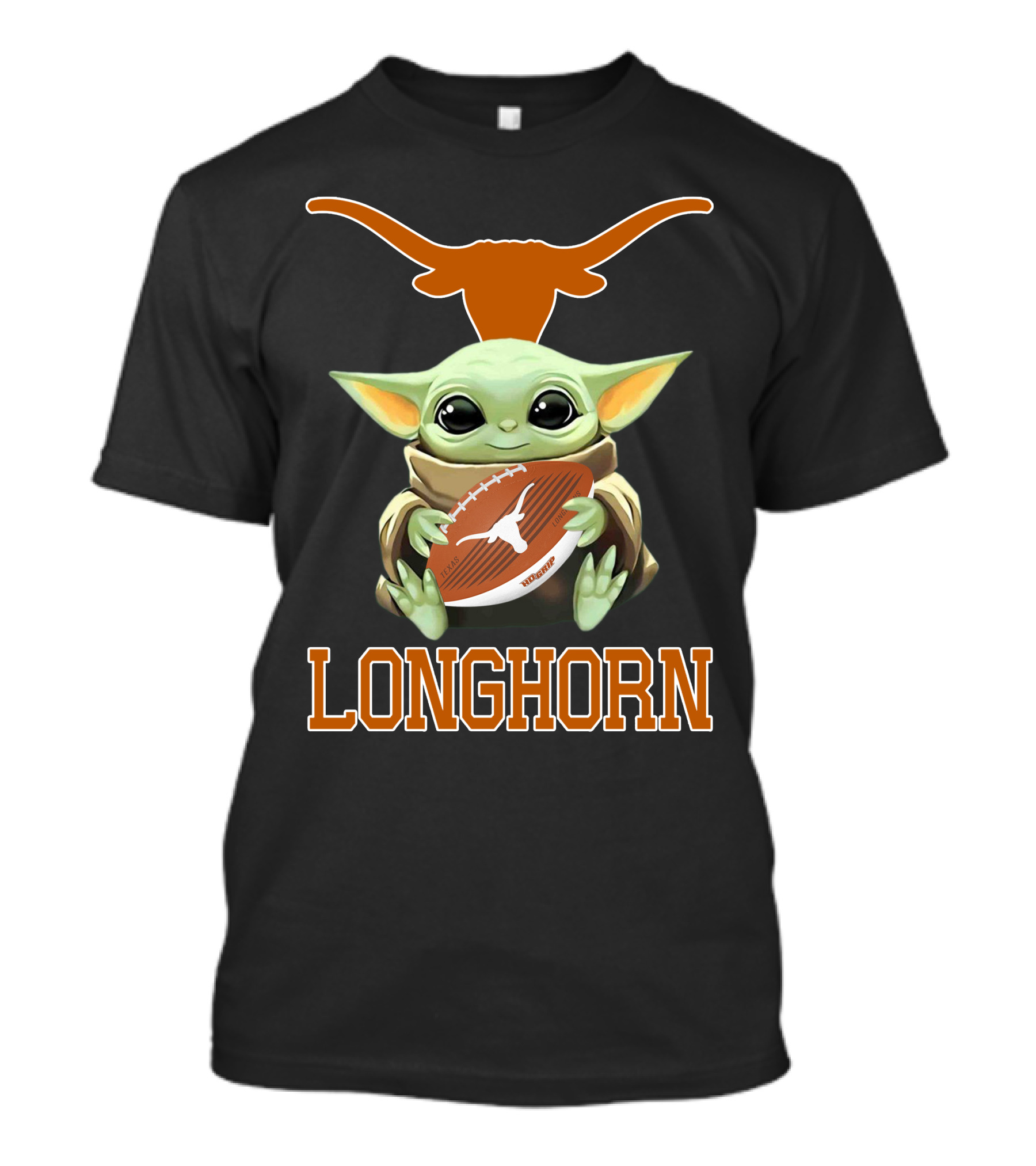 Texas Longhorn Baby Yoda Football Fan T-Shirt