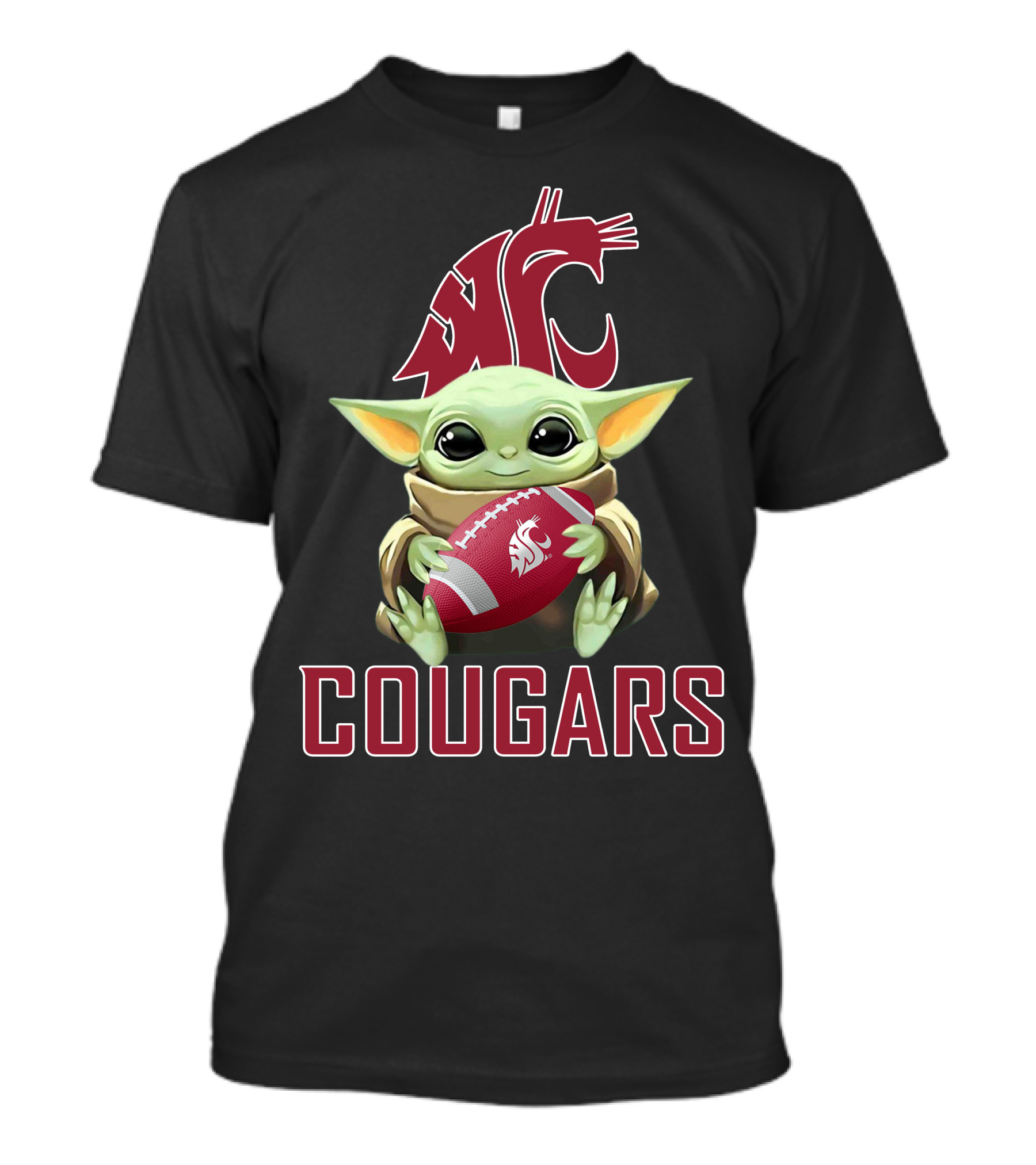 Washington State Cougars Baby Yoda Football T-Shirt