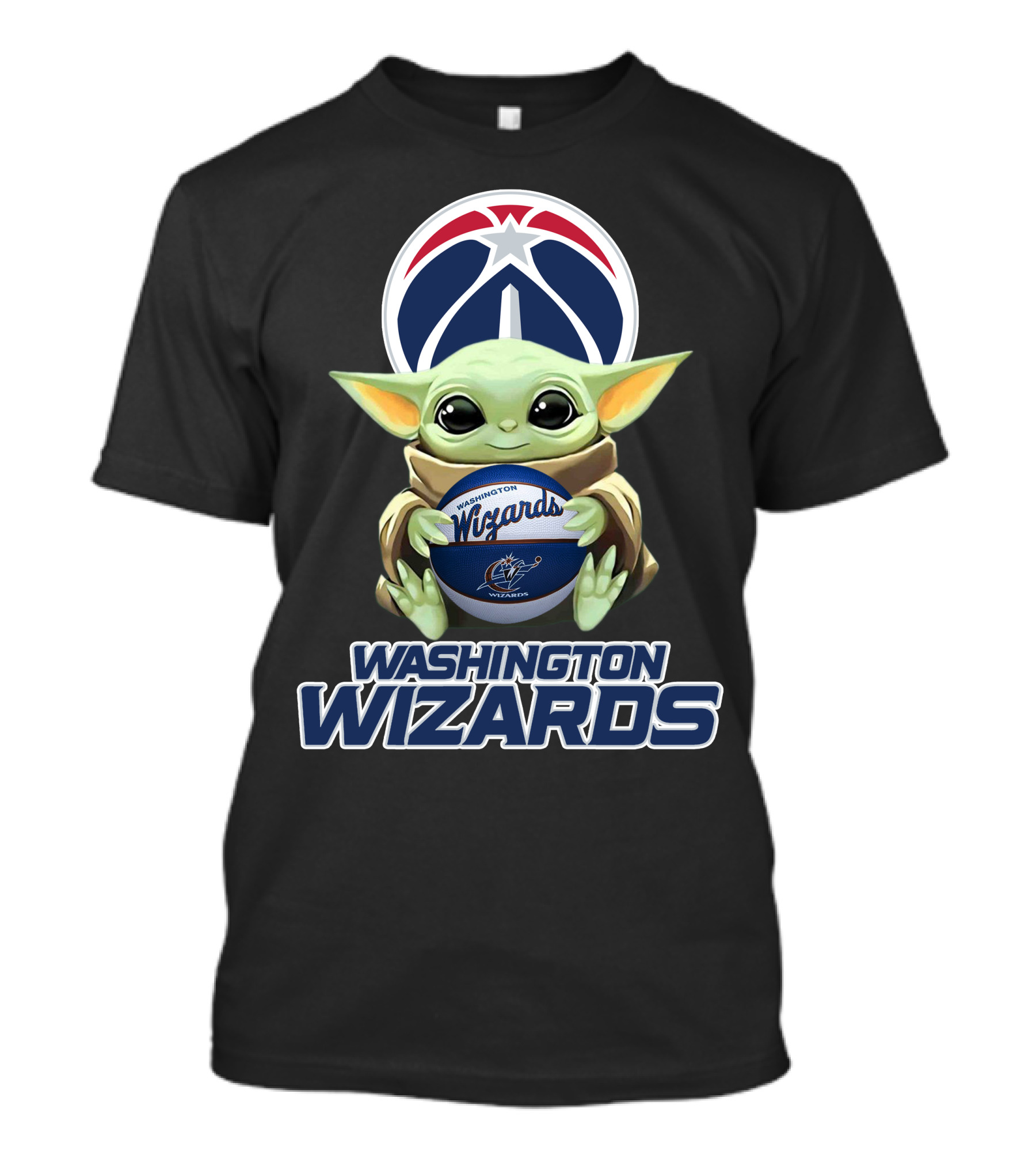 Washington Wizards Baby Yoda Holding Basketball T-Shirt