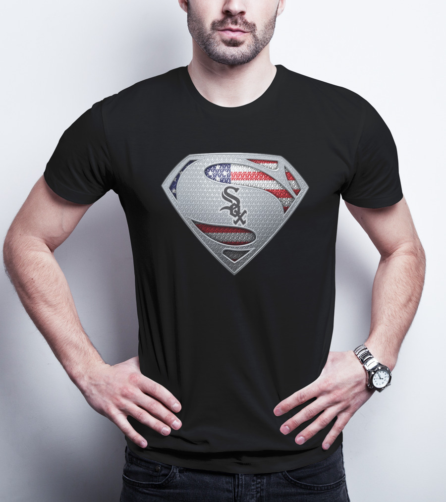 Chicago White Sox American Flag Superman T-Shirt