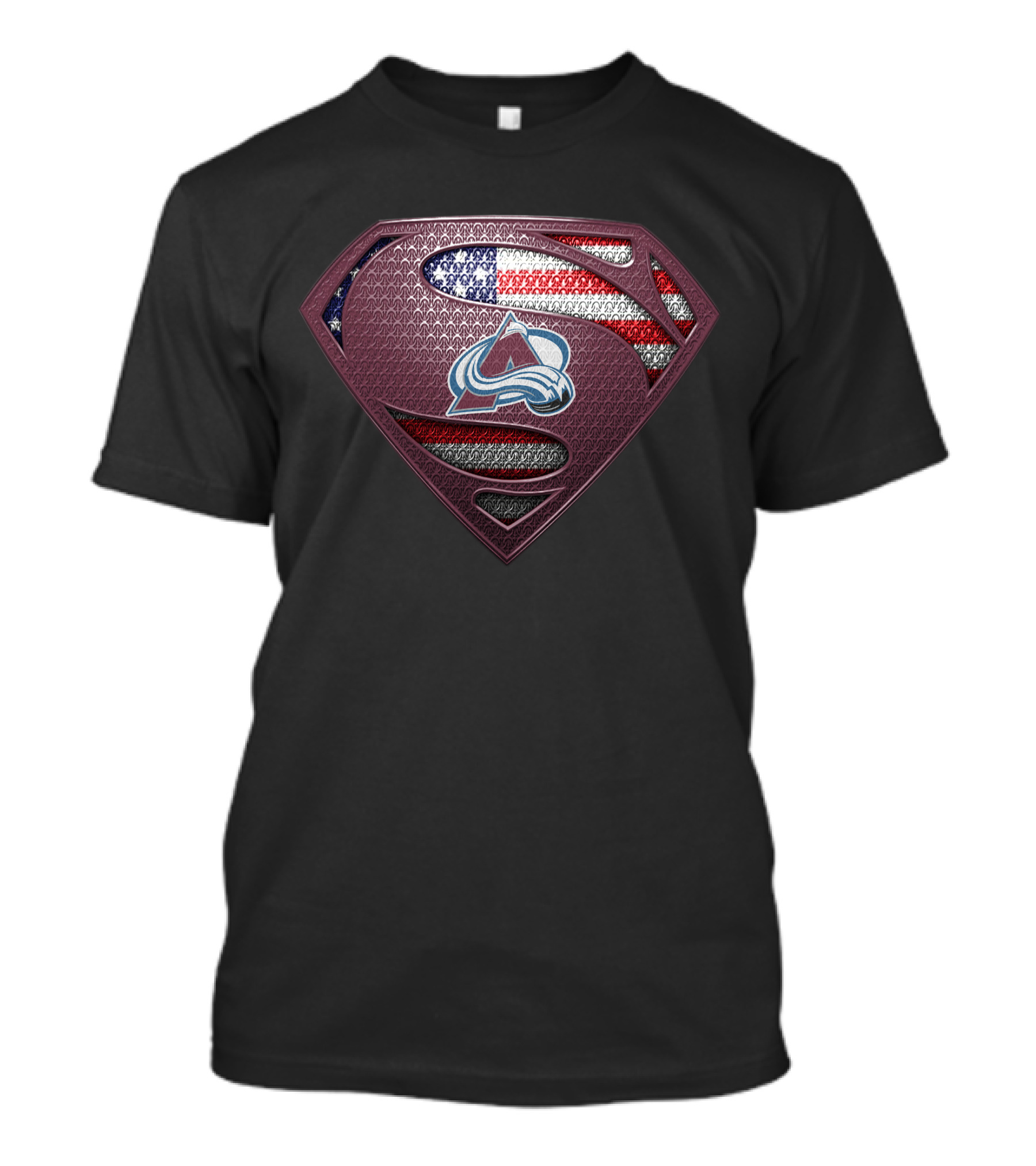 Colorado Avalanche Superman Shield American Flag T-Shirt