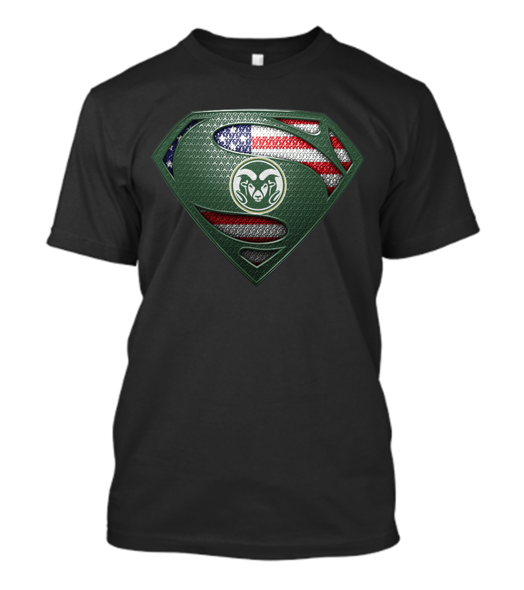 Colorado State Rams Superman Logo American Flag T-Shirt