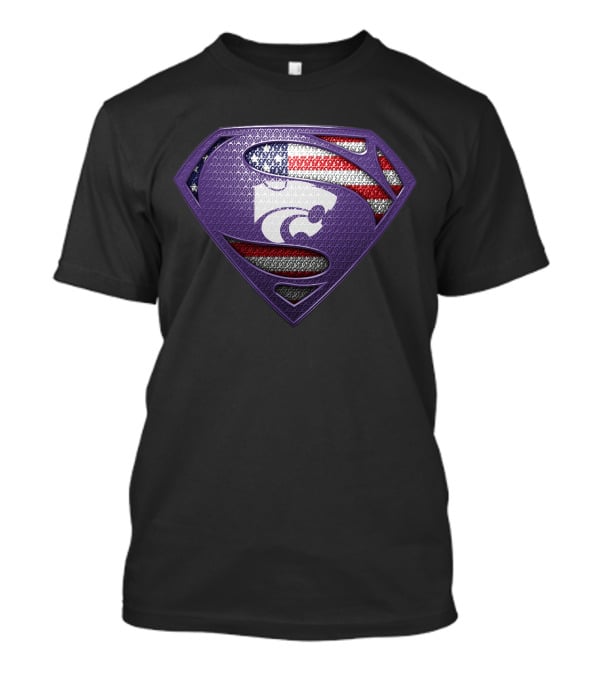 Kansas State Wildcats Superman American Flag T-Shirt
