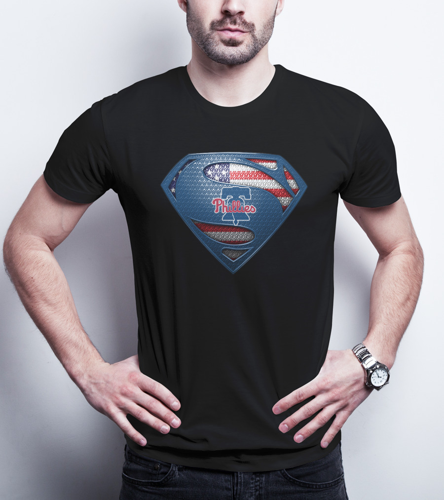 Phillies American Flag Superman T-Shirt