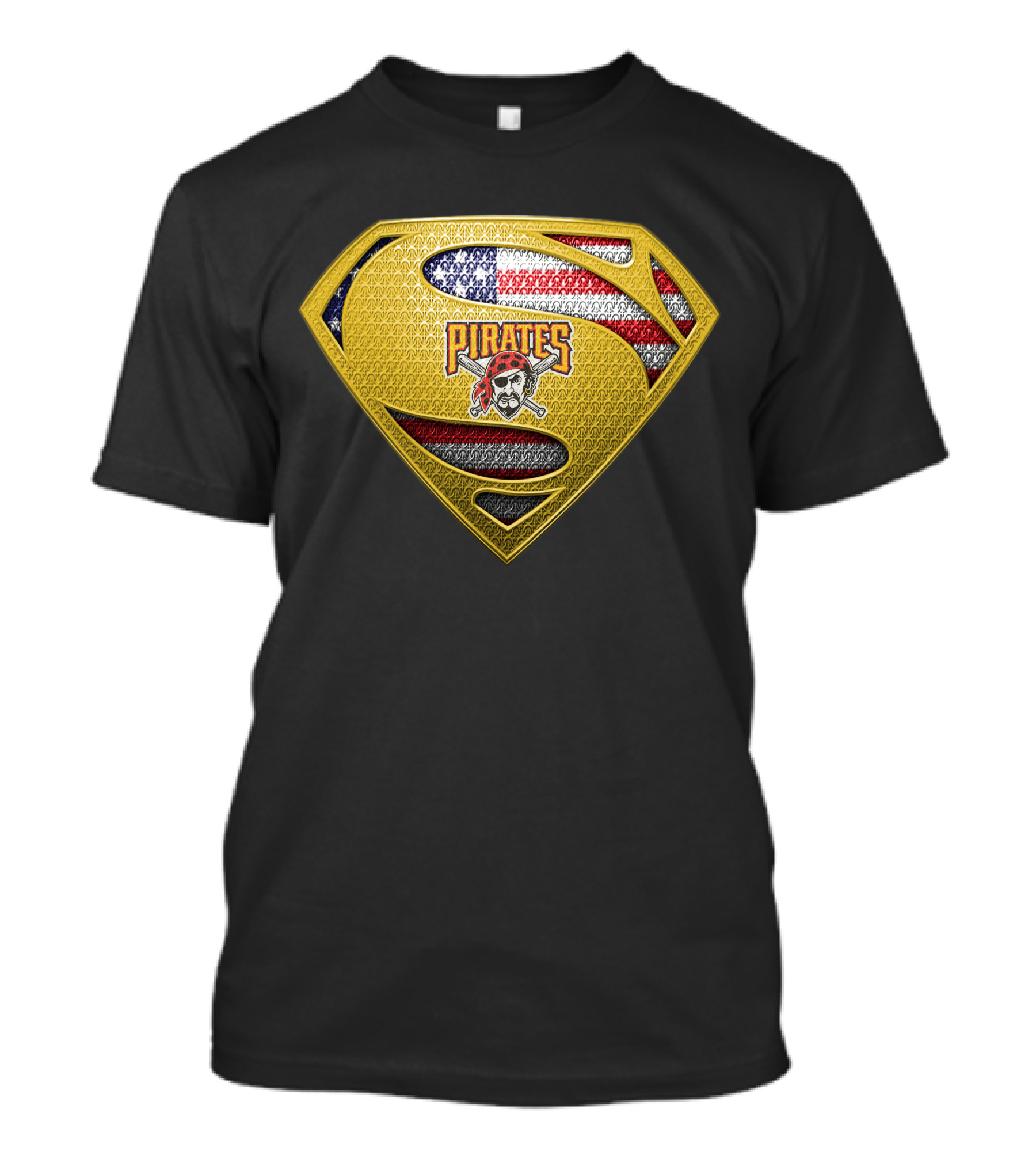 Pittsburgh Pirates Superman Shield American Flag T-Shirt