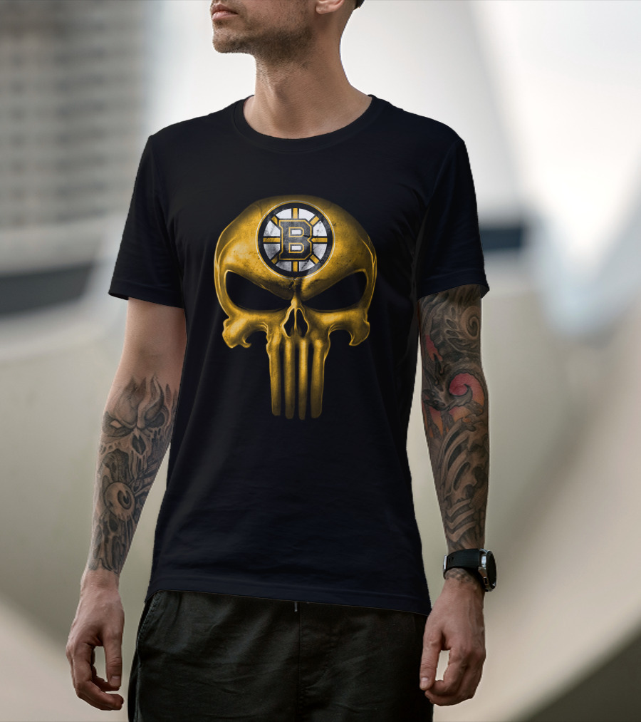 Boston Bruins Punisher Skull T-Shirt