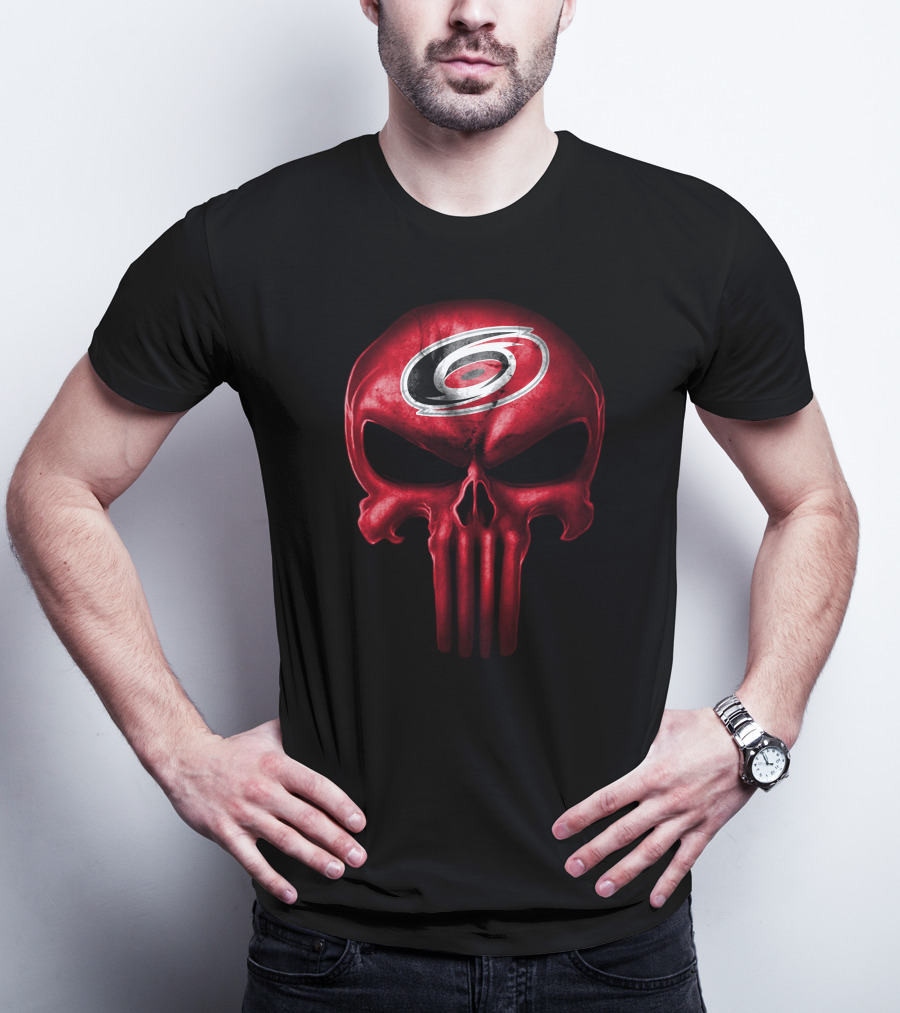 Carolina Hurricanes Skull Logo Red T-Shirt