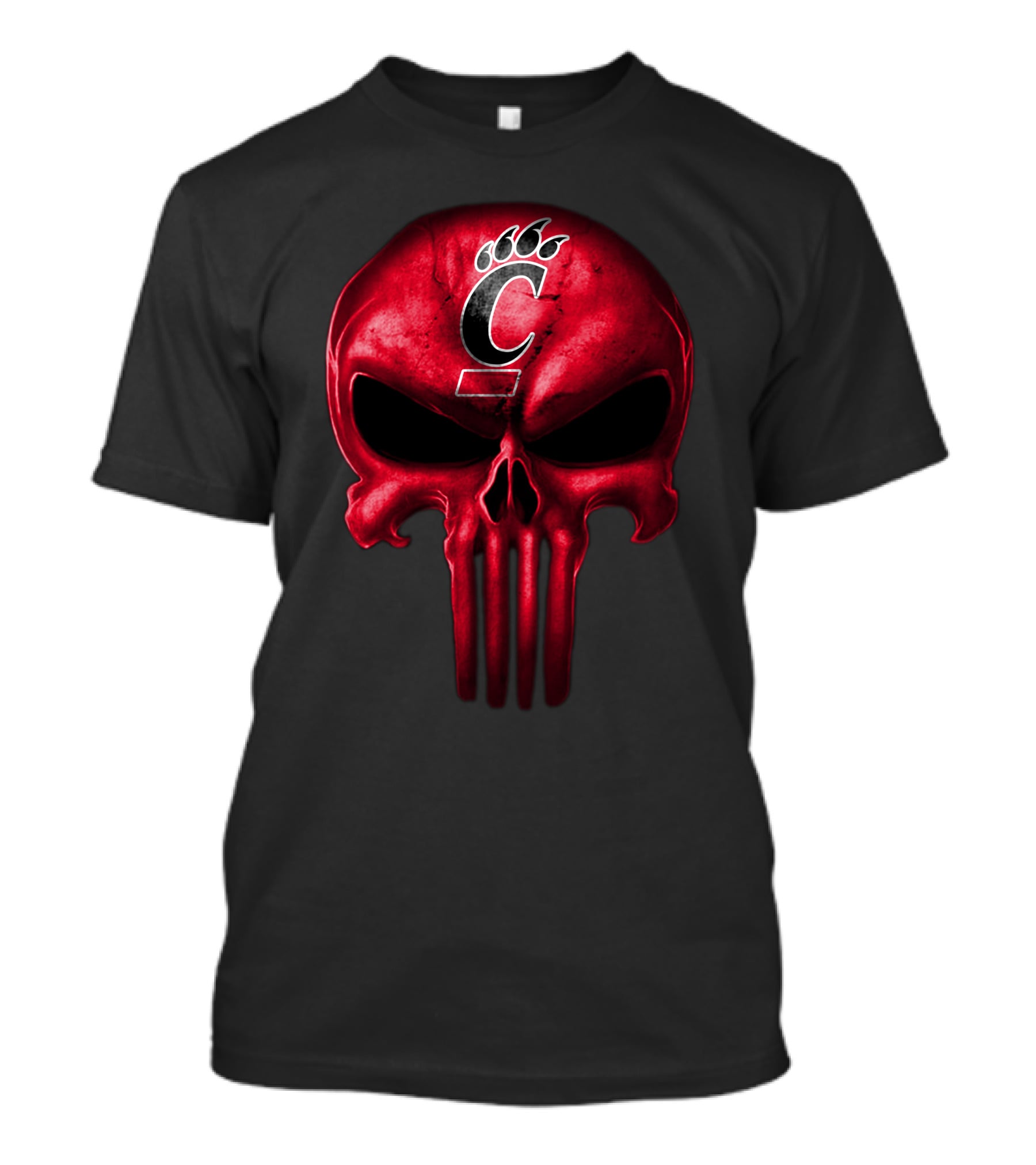 Cincinnati Bearcats Punisher Skull T-Shirt