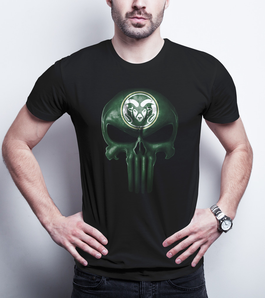 Colorado State Rams Skull Logo Ramhead Football Fan T-Shirt