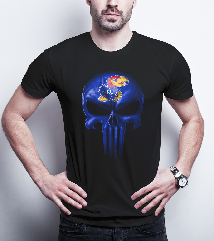 Kansas Jayhawks Skull Ku T-Shirt