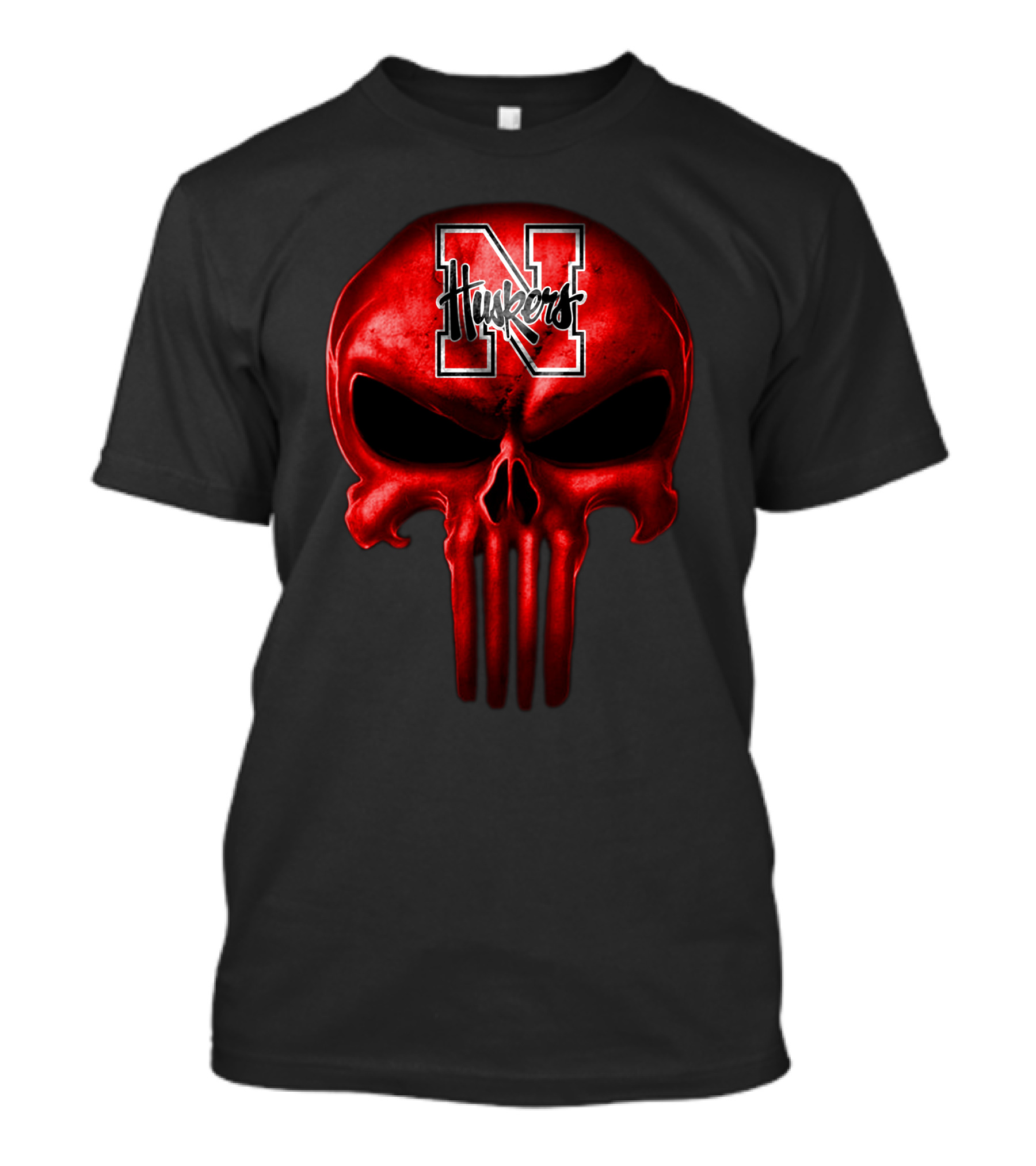 Nebraska Cornhuskers N Huskers Skull T-Shirt