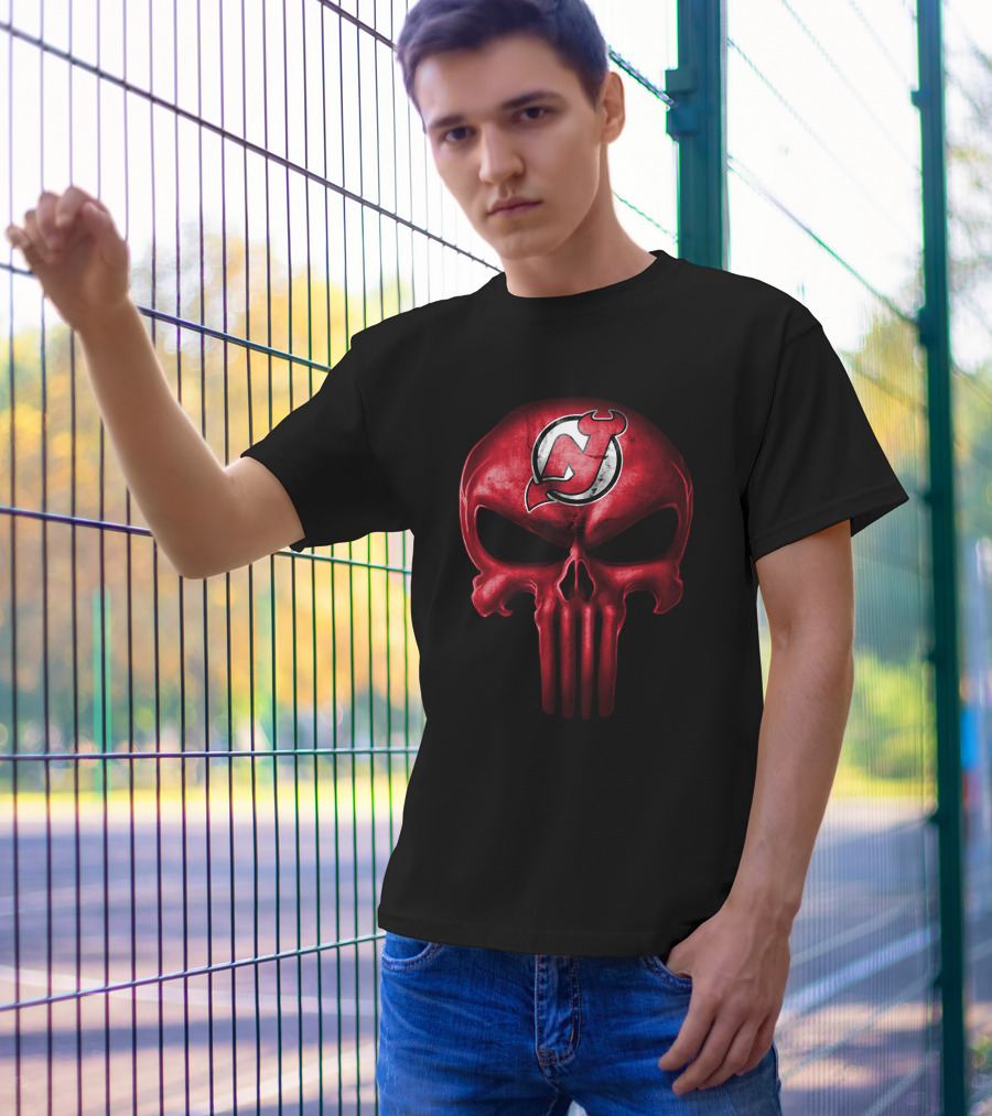 New Jersey Devils Punisher Skull T-Shirt