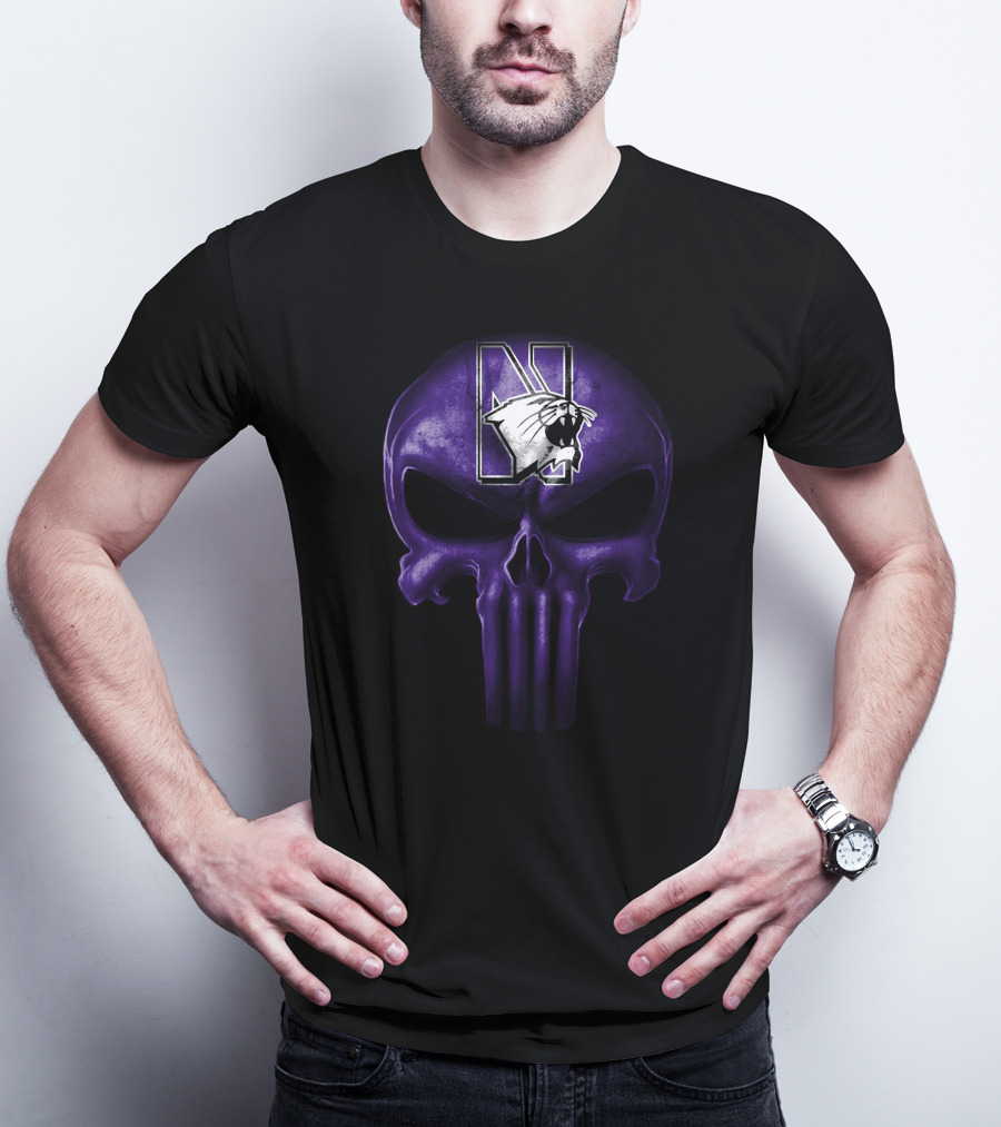 Northwestern Wildcats Skull Logo Purple T-Shirt