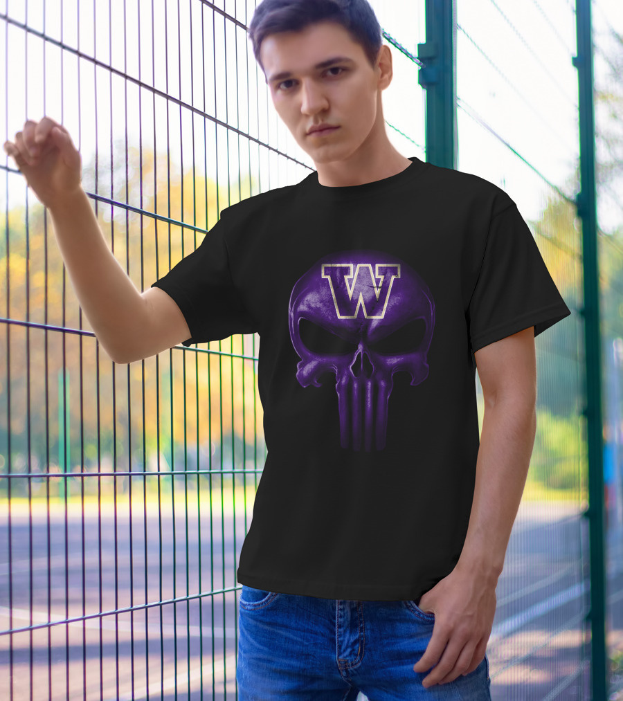 Washington Huskies Skull W T-Shirt