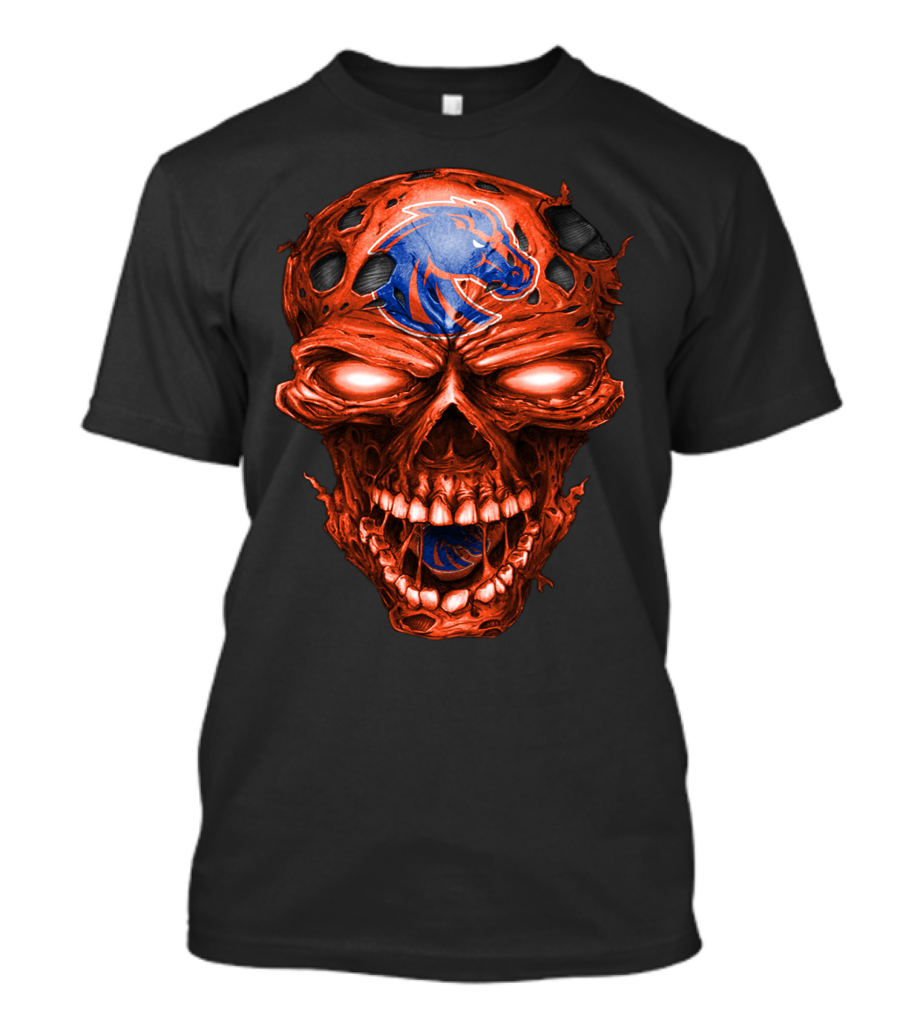 Boise State Broncos Fiery Skull T-Shirt