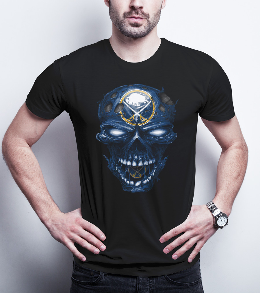 Buffalo Sabres Skull Dark Grim T-Shirt