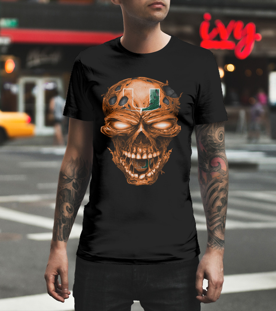 Miami Hurricanes Skull U T-Shirt