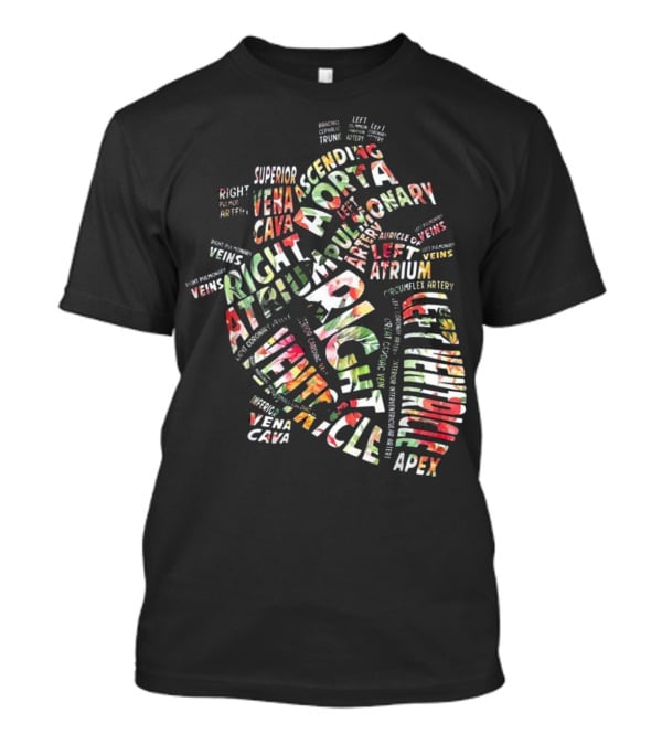 Anatomical Heart Right Ventricle Atrium Aorta Cardiac Nurse T-Shirt