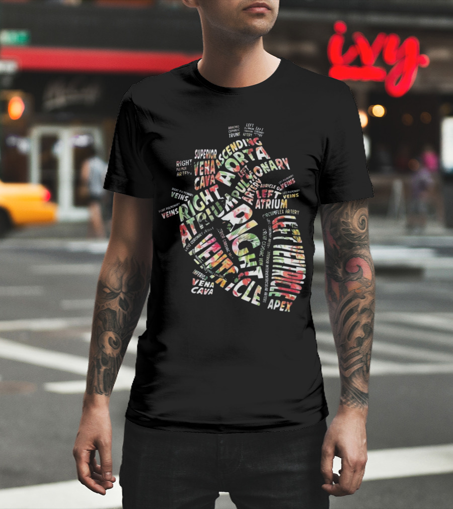 Anatomical Heart Right Ventricle Atrium Aorta Cardiac Nurse T-Shirt