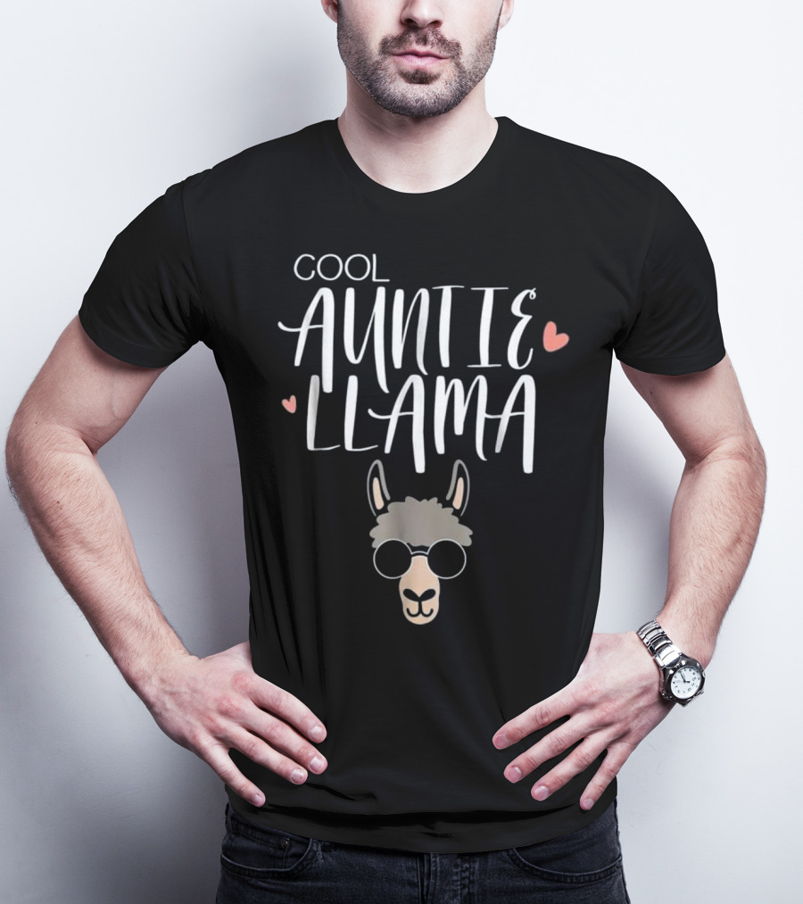 Cool Auntie Llama Funny Family T-Shirt