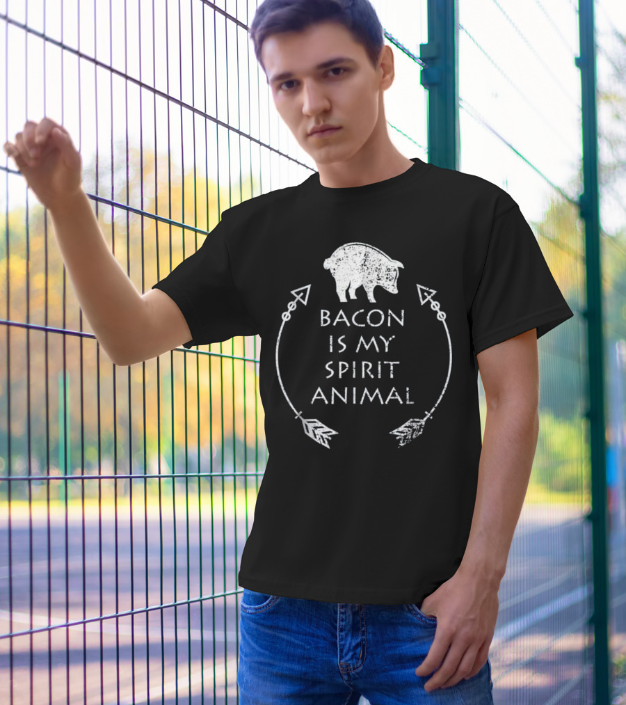 Bacon Is My Spirit Animal Pig With Arrows T-Shirt
