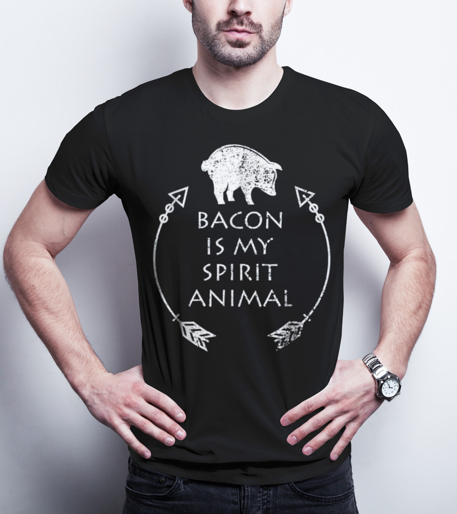 Bacon Is My Spirit Animal Pig With Arrows T-Shirt