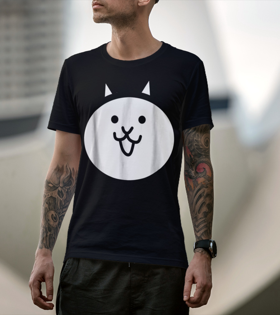 Battle Cat Meme Face Icon Cute Minimalist Circle T-Shirt