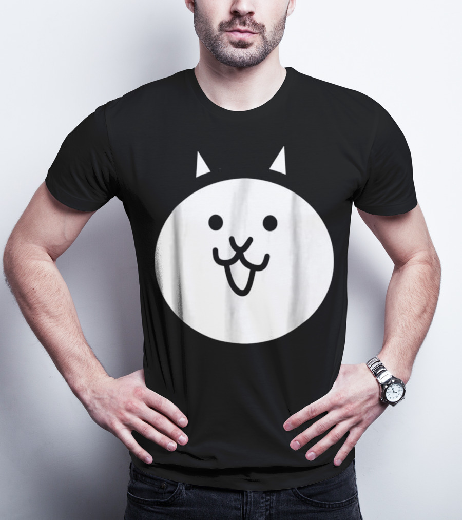 Battle Cat Meme Face Icon Cute Minimalist Circle T-Shirt