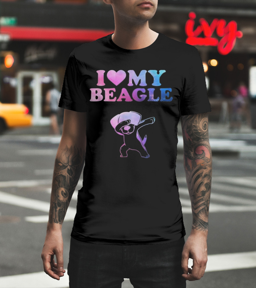 I Love My Beagle Dabbing Puppy T-Shirt