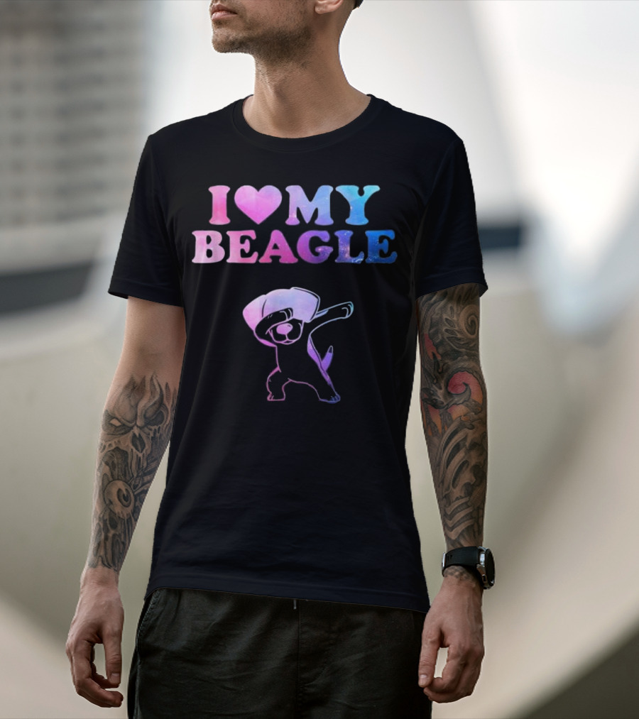 I Love My Beagle Dabbing Puppy T-Shirt