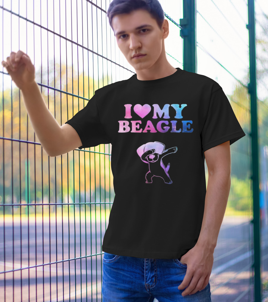 I Love My Beagle Dabbing Puppy T-Shirt
