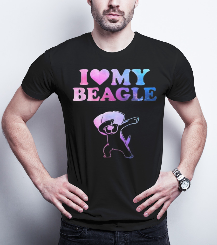I Love My Beagle Dabbing Puppy T-Shirt