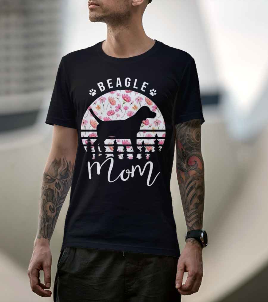 Beagle Mom Floral Mother's Day T-Shirt