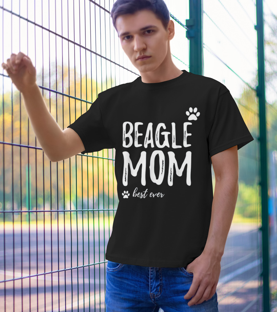 BEAGLE MOM Best Ever Paw Print Funny For Dog T-Shirt